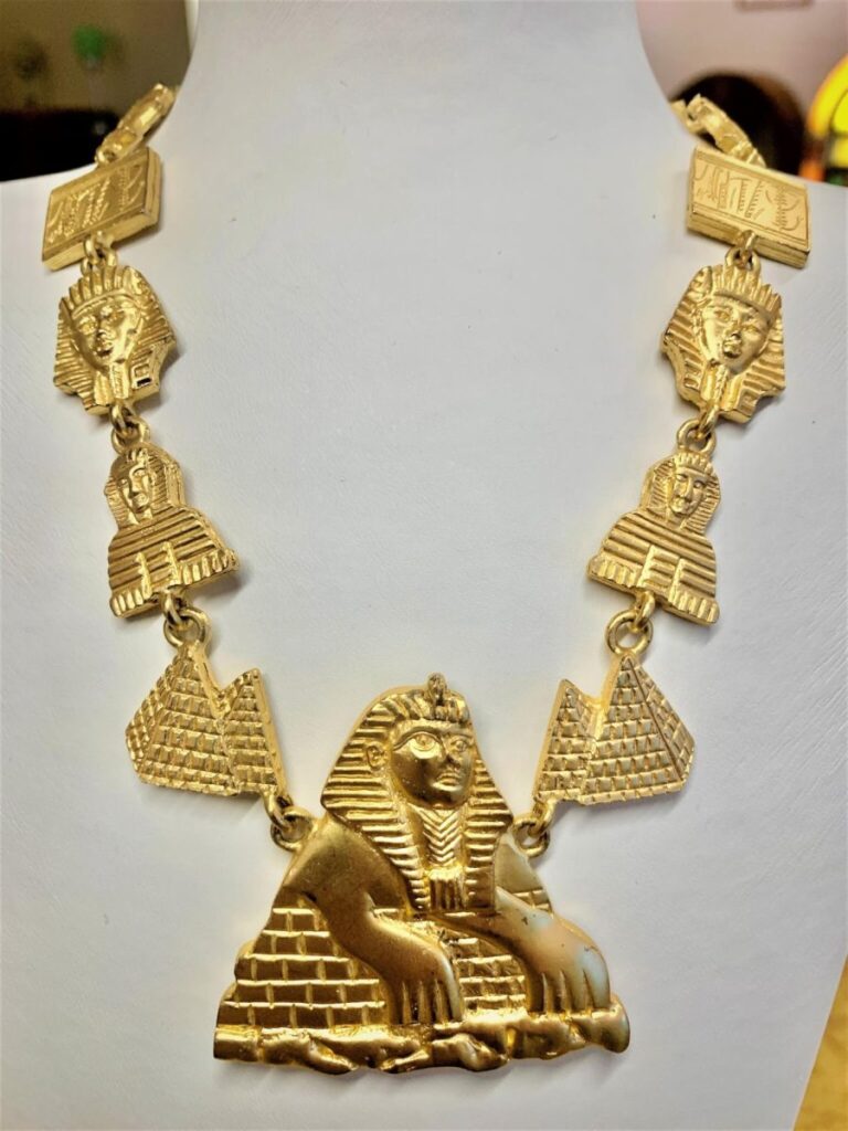 Egyptian Revival Pyramids Necklace by Bergdorf Goodman 1995 Rare ...